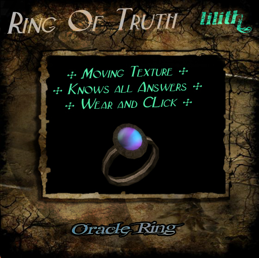 Second Life Marketplace - ^v^Lilith's - Magic Oracle Ring of Truth